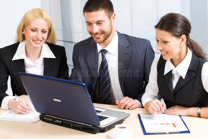 Chief and His Team Formed of Young Specialists Stock Image - Image of ...