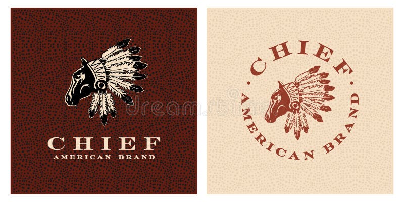 Chief Horse Indian Native American Logo Design Stock Vector ...