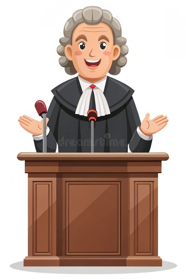 Chief Judge Pronouncing a Sentence Stock Illustration - Illustration of ...