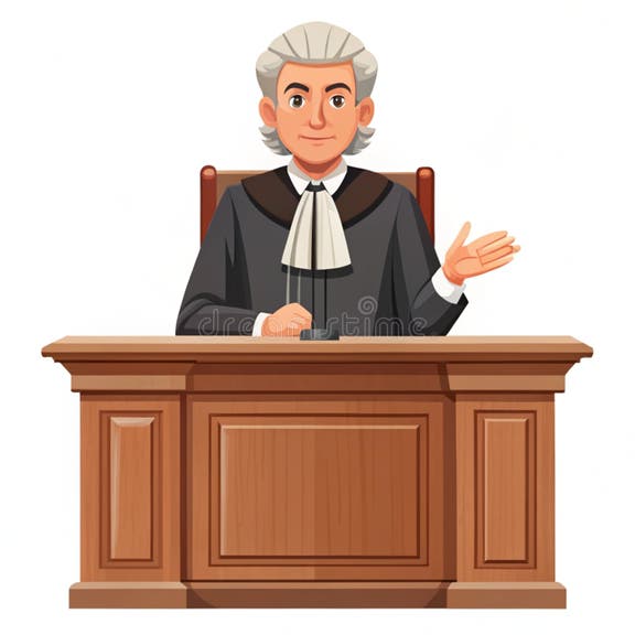 Chief Judge Pronouncing a Sentence Stock Illustration - Illustration of ...