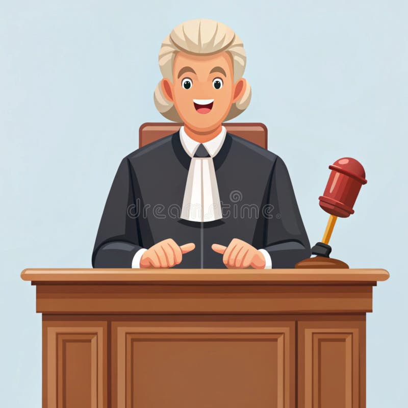 Chief Judge Pronouncing a Sentence Stock Illustration - Illustration of ...