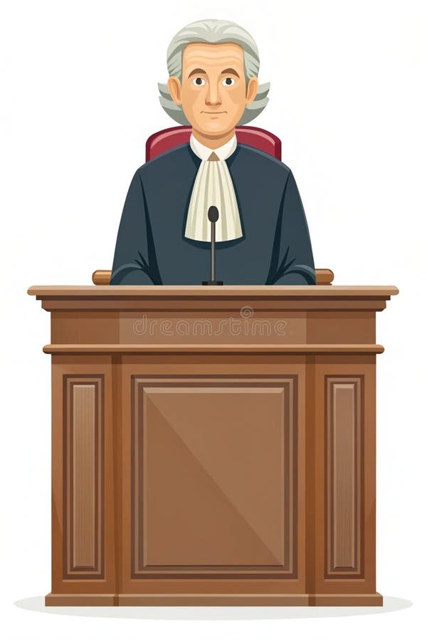 Chief Judge Pronouncing a Sentence Stock Illustration - Illustration of ...