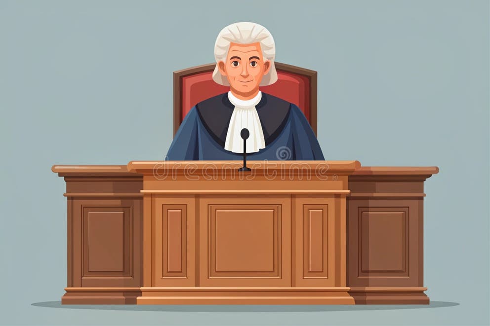Chief Judge Pronouncing a Sentence Stock Illustration - Illustration of ...