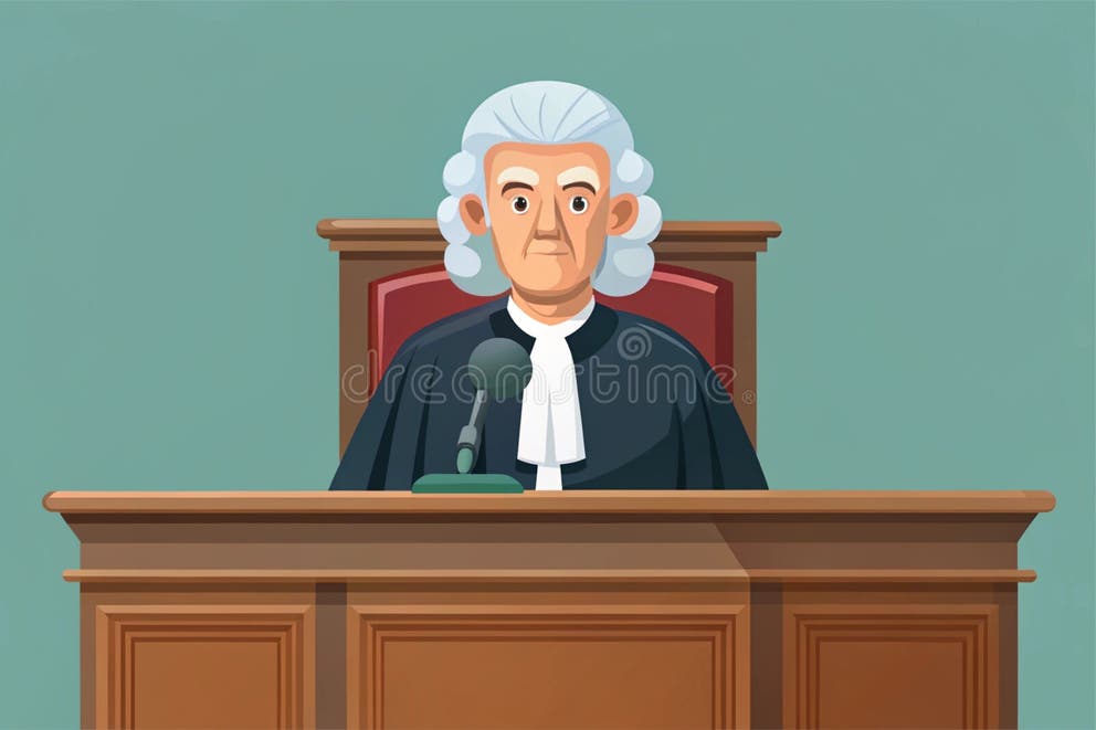 Chief Judge Pronouncing a Sentence Stock Illustration - Illustration of ...