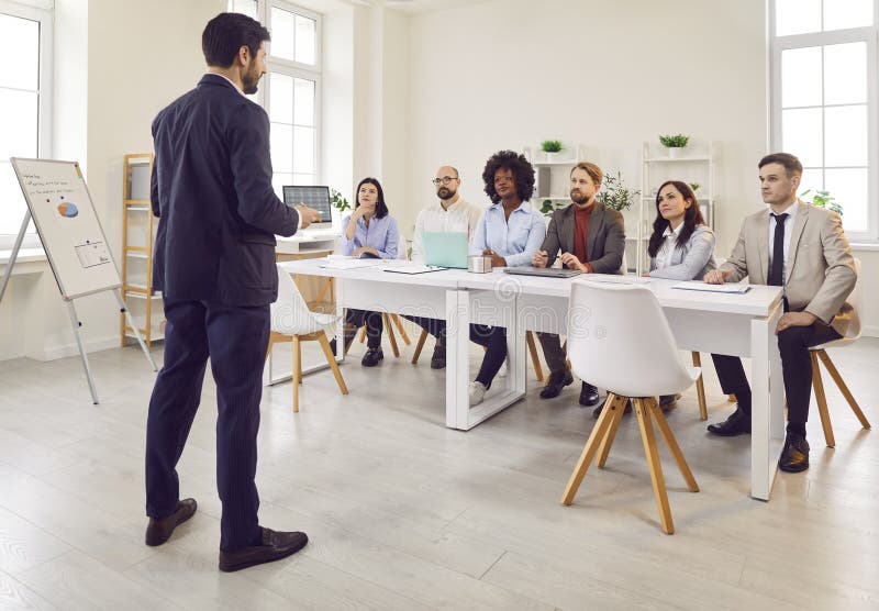 Chief Leading Business Meeting with Office Team Stock Photo - Image of ...