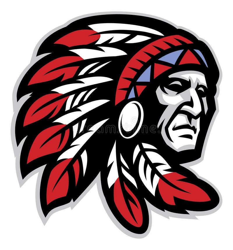American Native Indian Chief Mascot Head Graphic Stock Vector ...