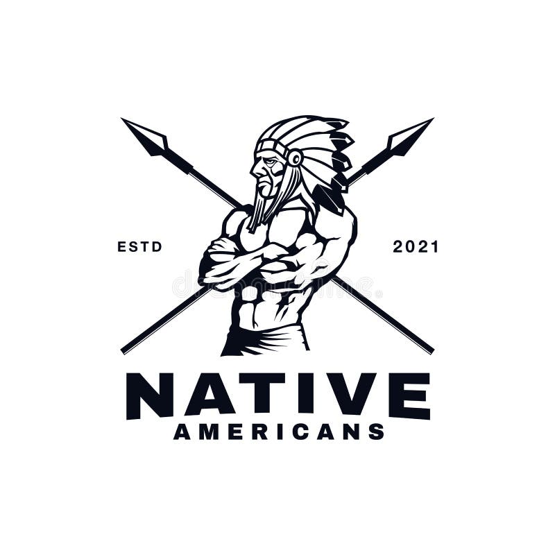 Chief Native American Logo Design Template Inspiration Stock Vector ...