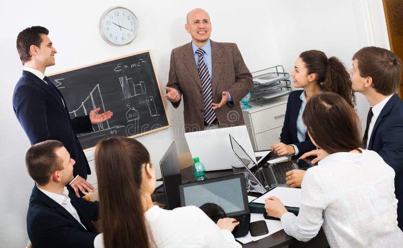 Chief with Officials Preparing Contract Stock Photo - Image of indian ...