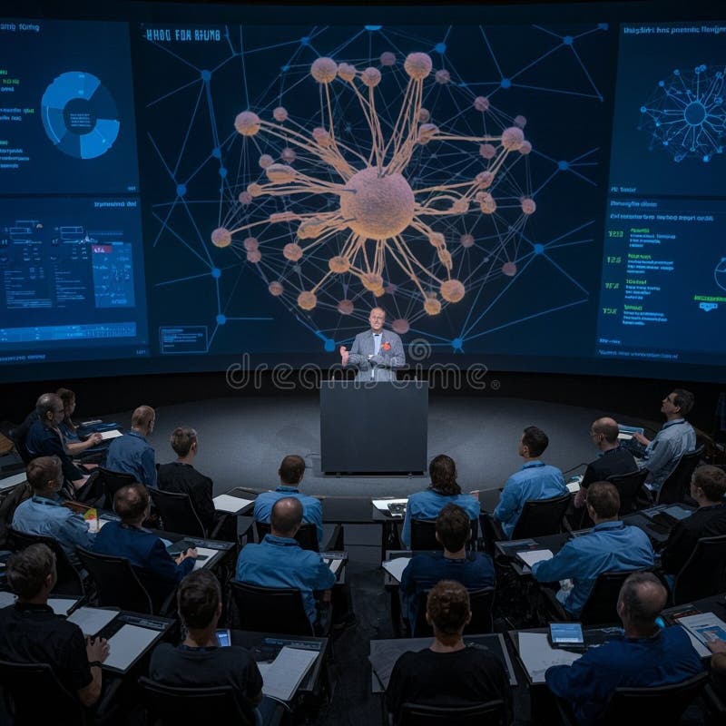 Chief Project Engineer Holds Briefing for a Team of Scientists that are ...