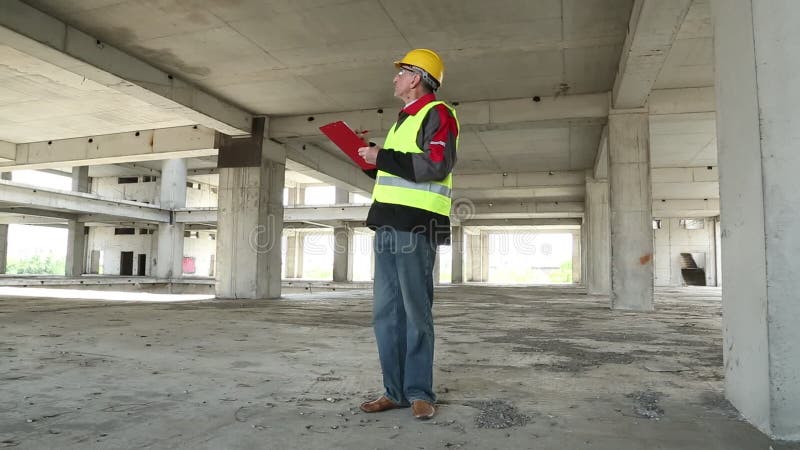 Chief Superintendent Engineer at Construction Site Stock Video - Video ...