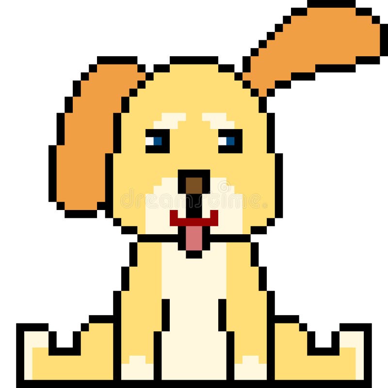 Chien D'art De Pixel De Vecteur Illustration de Vecteur - Illustration ...
