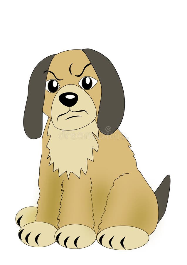 Chien fou de Brown illustration de vecteur. Illustration du fâché ...