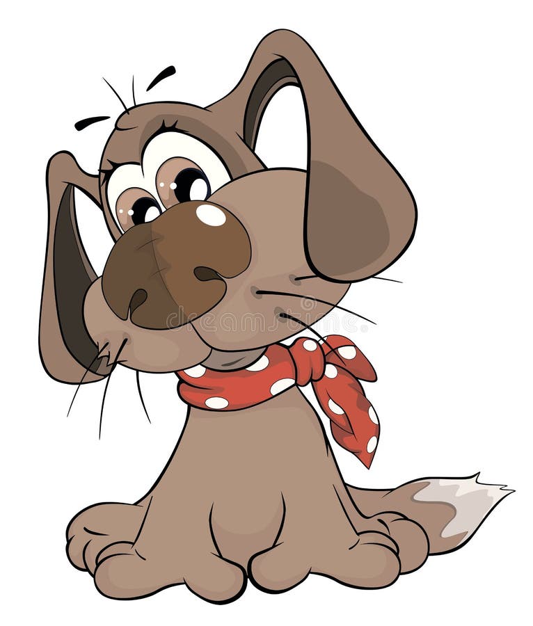 Chien mignon cartoon illustration de vecteur. Illustration du pets ...