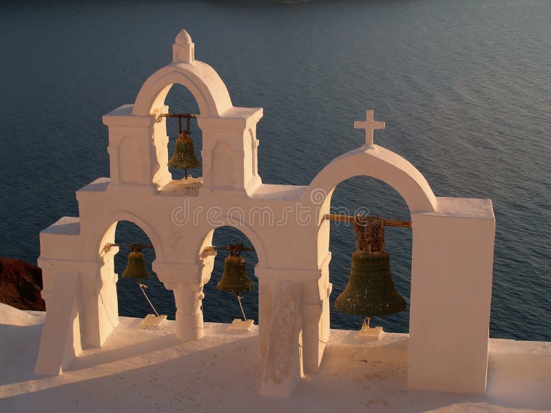Chiesa Belhi, OIA, Santorini Fotografia Stock - Immagine di flange ...