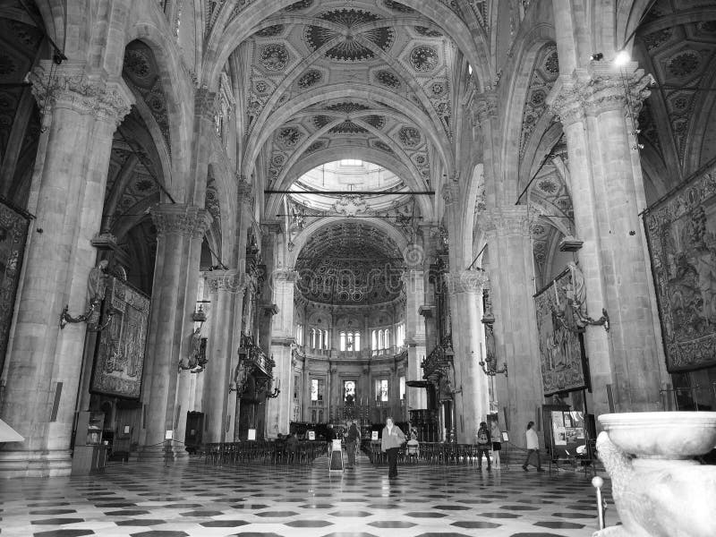 Chiesa Della Cattedrale in Como in Bianco E Nero Immagine Stock ...