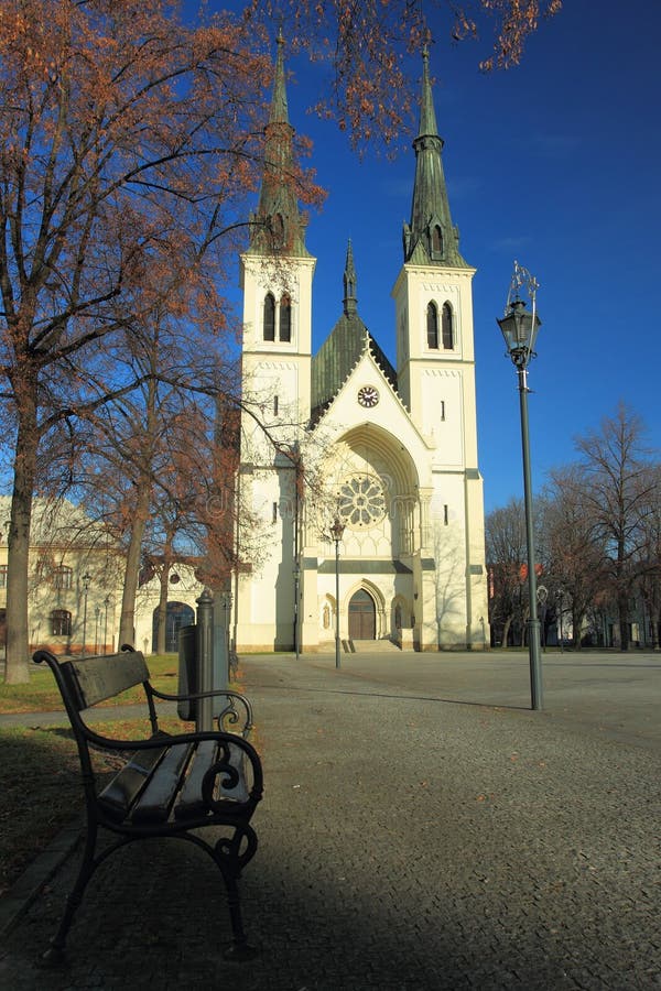 Chiesa Di Vergine Maria a Ostrava Immagine Stock - Immagine di banco ...