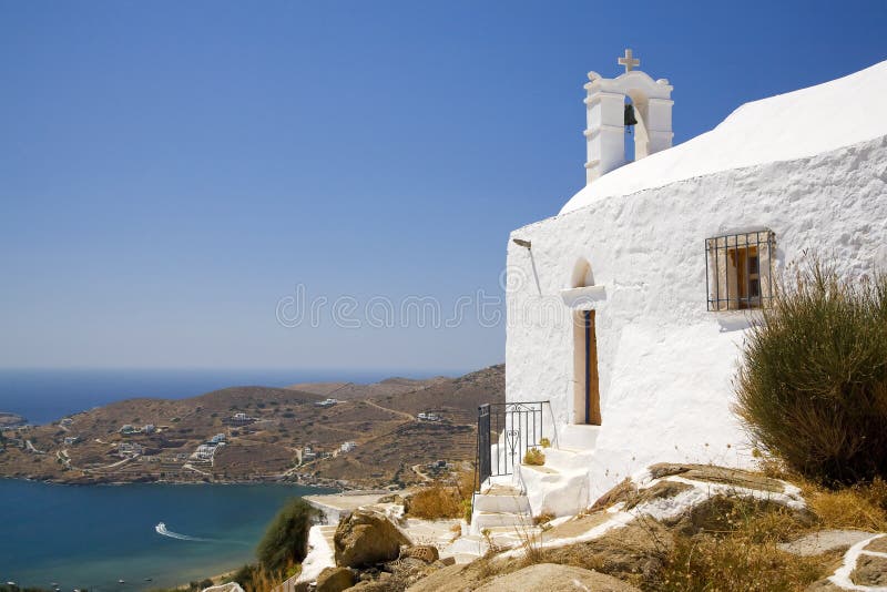 Chiesa Greca Dell'isola Dell'IOS, Grecia Immagine Stock - Immagine di ...