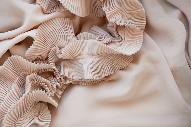 Chiffon Ripple Cream-colored, Powdery Shade.the Texture is Close. Stock ...