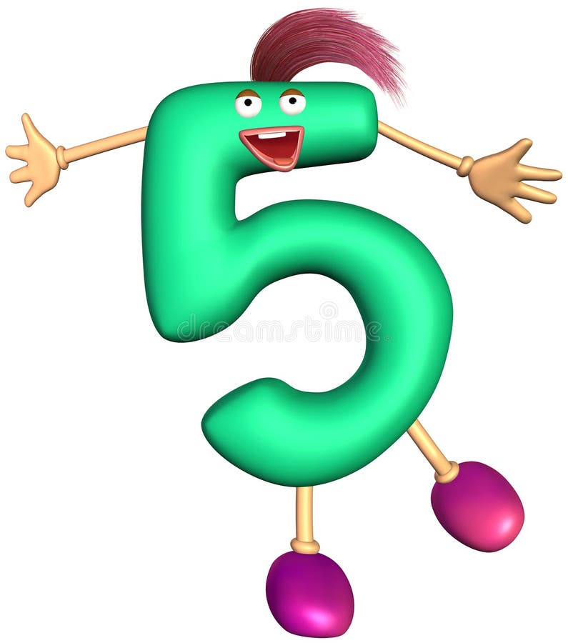 Chiffre cinq de caractère illustration stock. Illustration du bleu ...