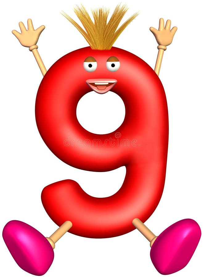 Chiffre neuf de caractère illustration stock. Illustration du cinq ...