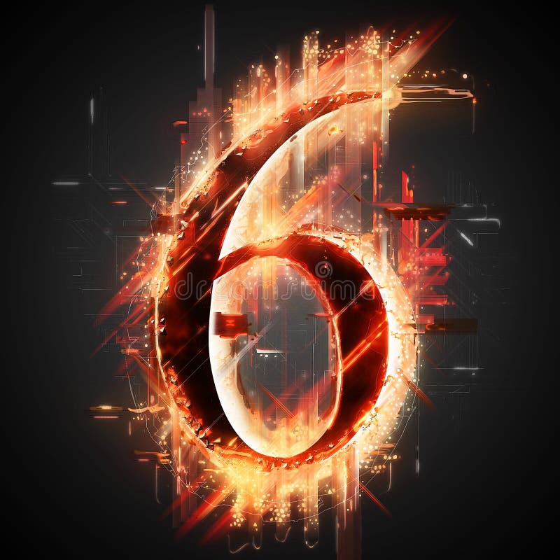 Chiffre 6 rouge illustration stock. Illustration du plasma - 193521793