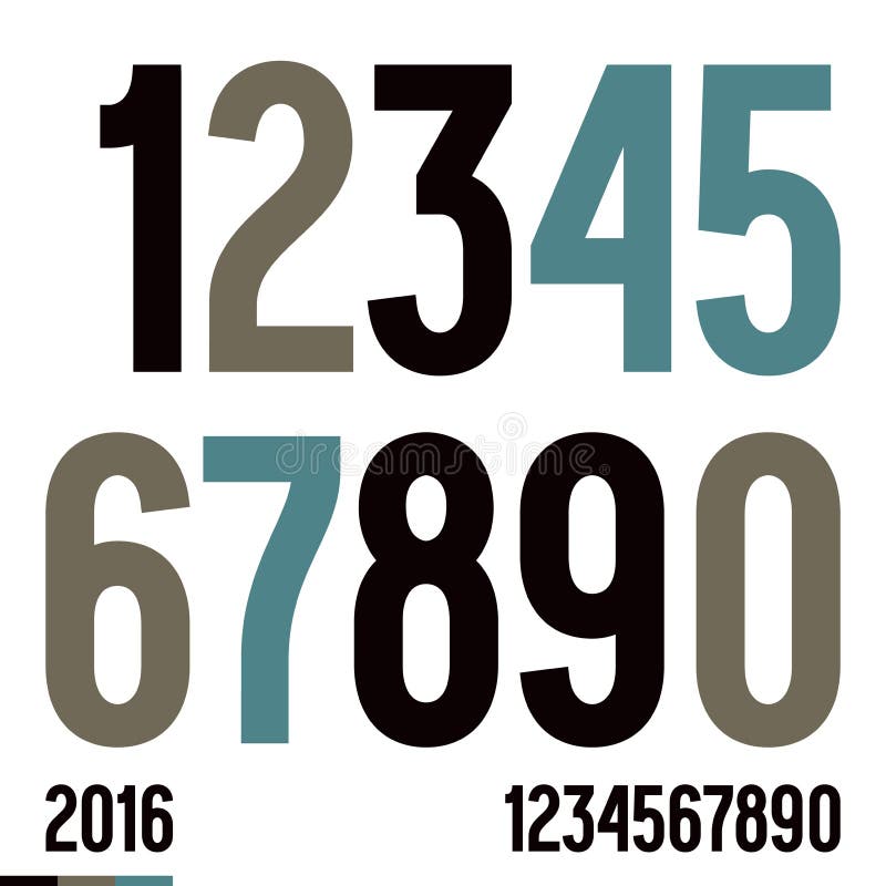 Chiffres Dans Le Style De Journal Illustration de Vecteur ...
