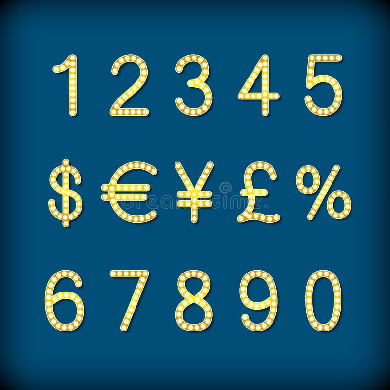 Chiffres Et Collection D'or De Symboles - Devise Eps10 Illustration de ...