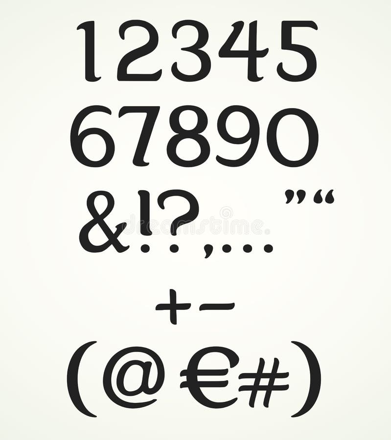 Chiffres Et Signes De Ponctuation Illustration de Vecteur ...