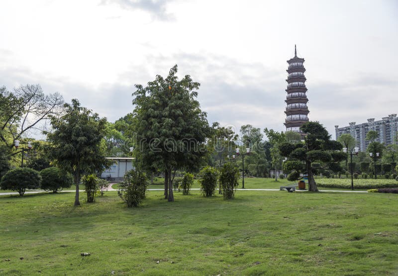 Chigang tower of Guangzhou stock image. Image of ancient - 30421531