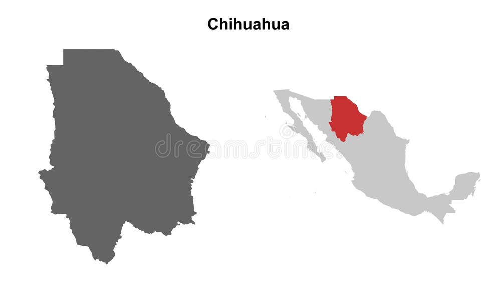 Chihuahua outline map stock vector. Illustration of region - 379010762