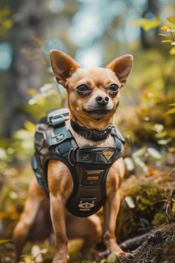 Chihuahua Robot Dog in Nature. the Helper Dog Stock Photo - Image of ...