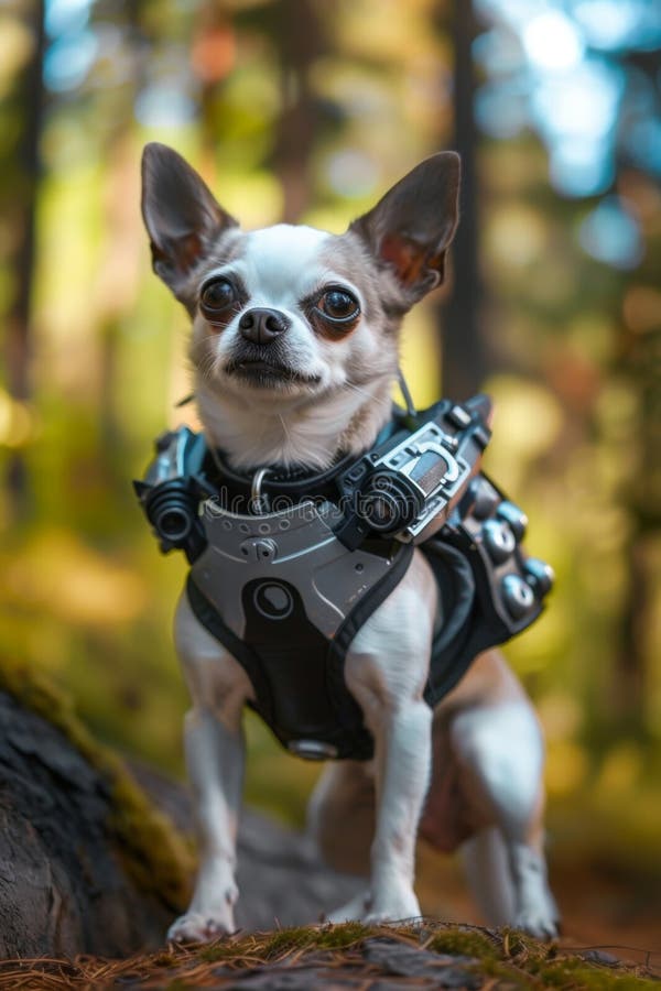 Chihuahua Robot Dog in Nature. the Helper Dog Stock Photo - Image of ...