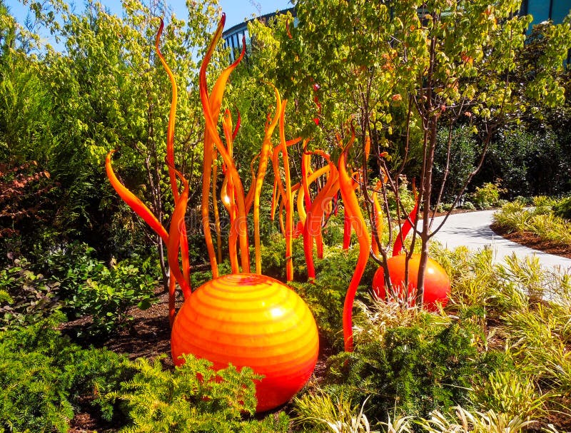 Dale Chihuly Glass Art Museum Seattle Stock Image - Image of floating ...