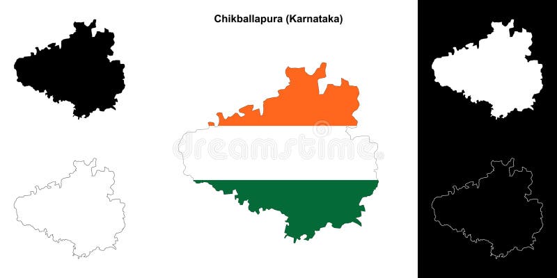 Chikballapura outline map stock vector. Illustration of karnataka ...