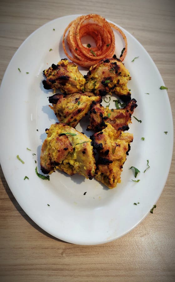 Chiken Kebab Onion Ring White Plate Stock Photos - Free & Royalty-Free ...