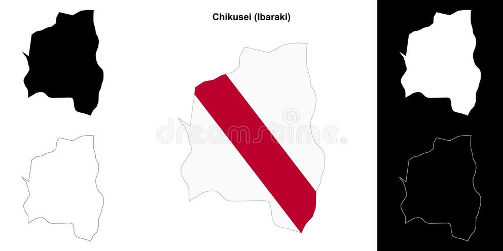 Chikusei outline map stock illustration. Illustration of japan - 379356348
