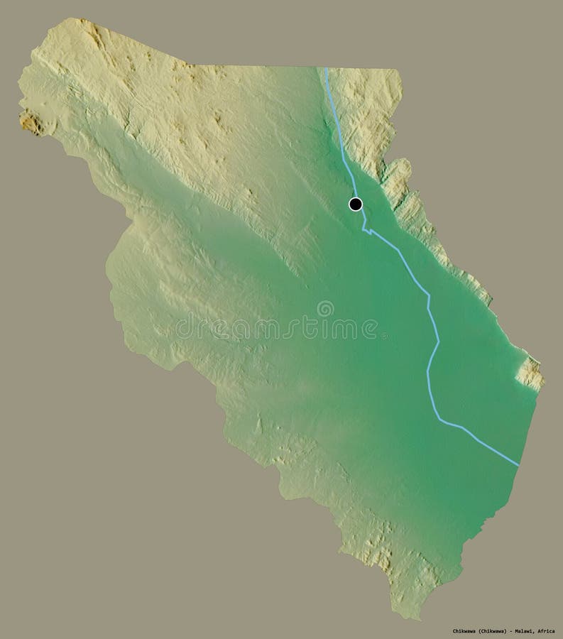 Chikwawa, District of Malawi, Zoomed. Satellite Stock Illustration ...