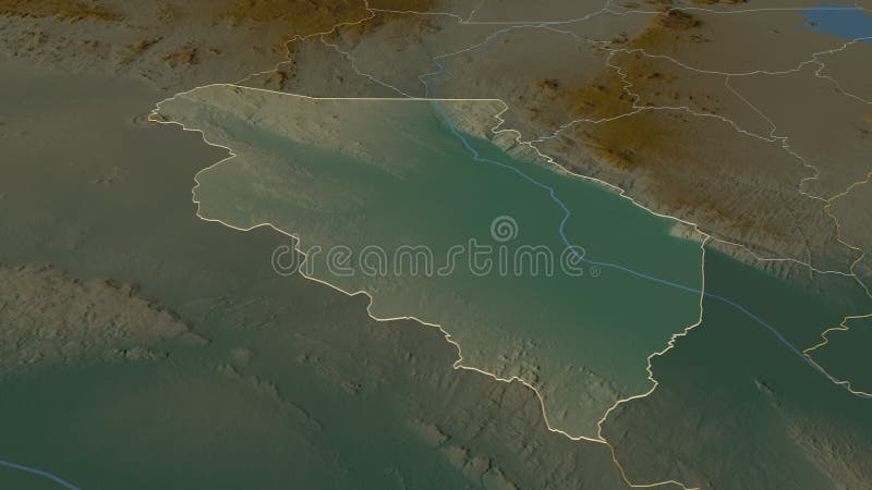 Chikwawa, Malawi - Outlined. Relief Stock Illustration - Illustration ...