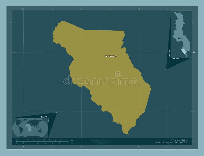 Chikwawa, Malawi. Solid. Labelled Points of Cities Stock Illustration ...