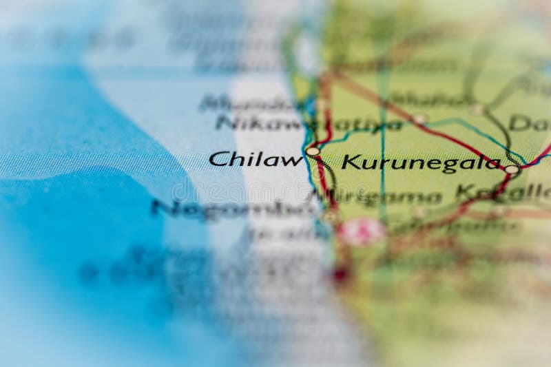 Chilaw, Sri Lanka Highlighted on a World Map Stock Image - Image of ...