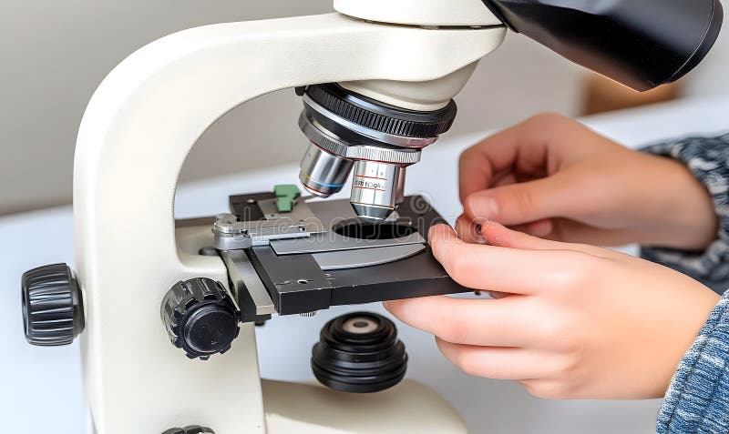 Microscopy in Action stock illustration. Illustration of bacteria ...