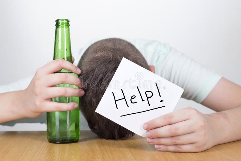 Child with Alcohol Addiction Problems Requesting Help Stock Image ...