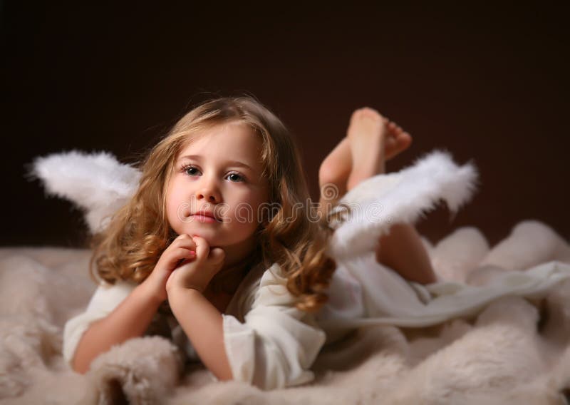 The child-angel stock photo. Image of hair, cute, females - 12744114