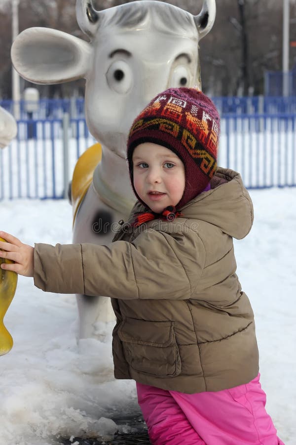 Child and Animal Roundabout Stock Photo - Image of toddler, spinning ...