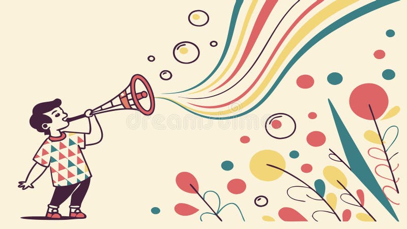 Child Announcing with Megaphone, Creative Expression, Playful ...