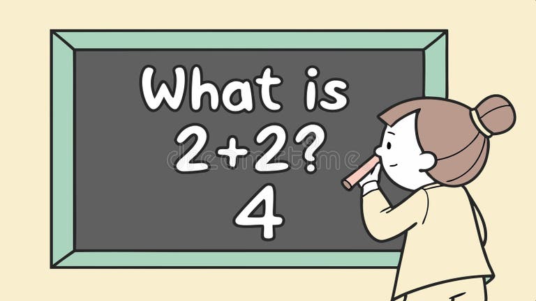 Child Answering a Math Problem on a Blackboard Illustration Vector ...
