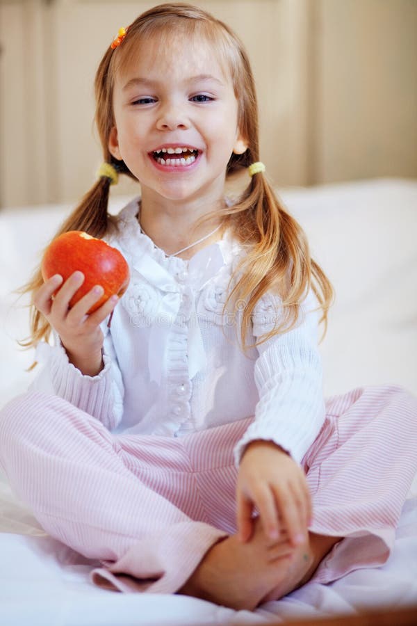 Child with apple stock photo. Image of beautiful, adorable - 11702696