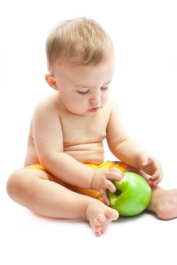 Eating apple stock image. Image of infant, sweet, gorgeous - 6904093