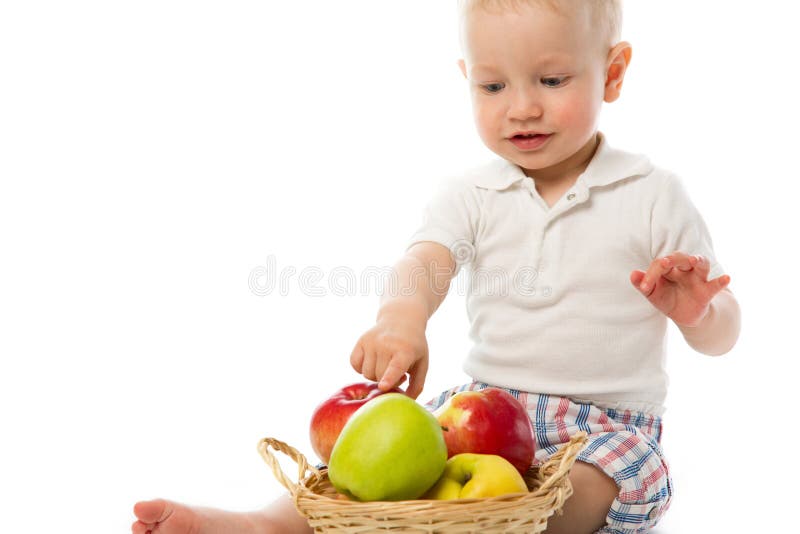 Child with apple stock image. Image of child, toddler - 25585059