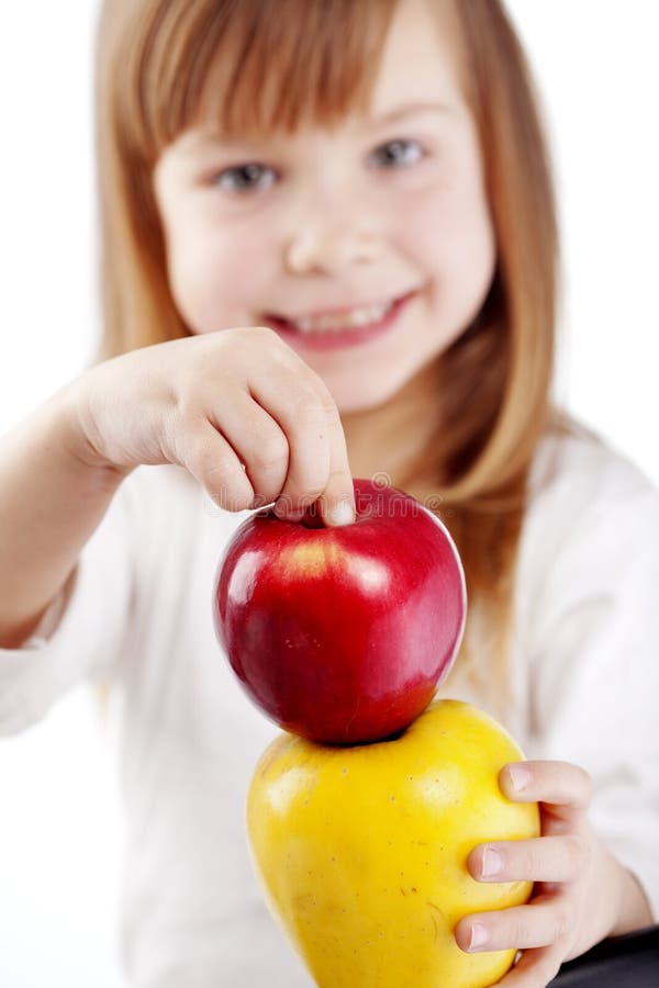 Child with apples stock image. Image of person, preschooler - 14131113